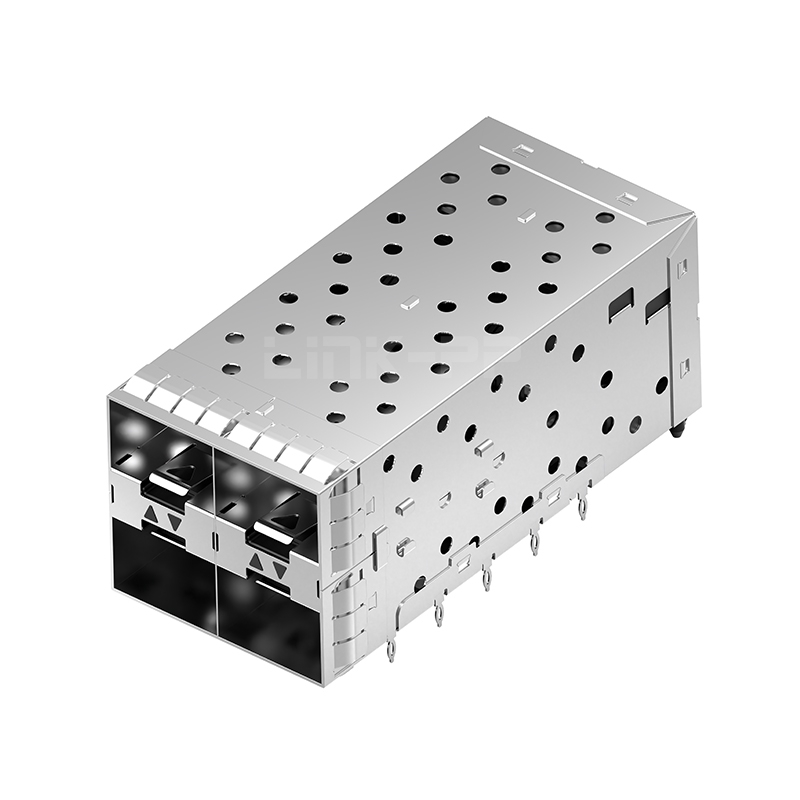LP22BC01201 2x2 Ports SFP+Cage Connector With Inner LightPipe