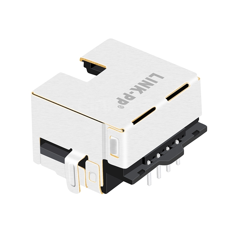 PCB Edge THT Low Profile RJ45 Jack Without Magnetics Yellow/Green Led